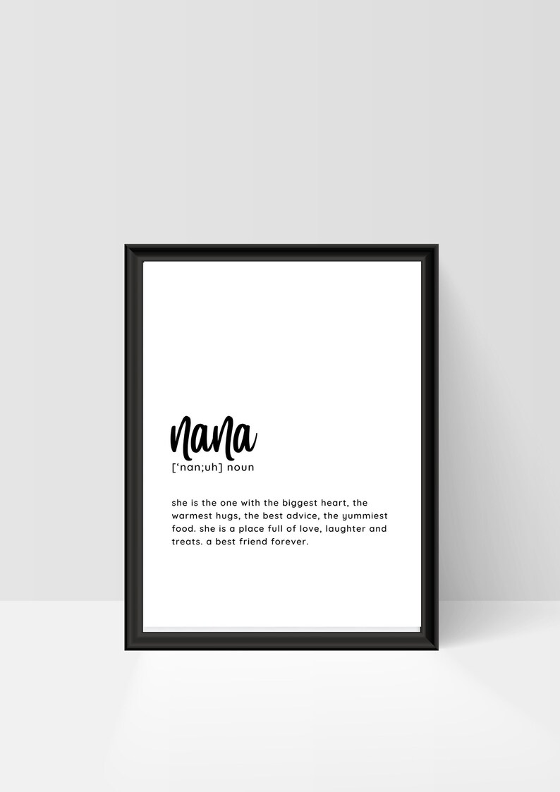 Nana Definition Print | A4 | Digital Download - Etsy