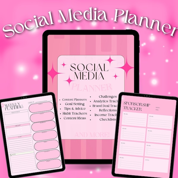 Social Media Planner Content Calendar Social Media Goal Planner ...