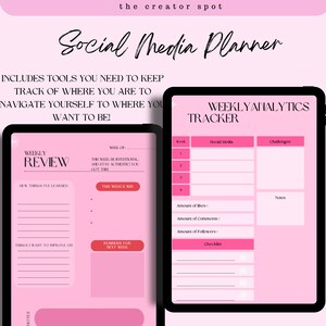 Social Media Planner | Content Calendar | Social Media Goal Planner ...
