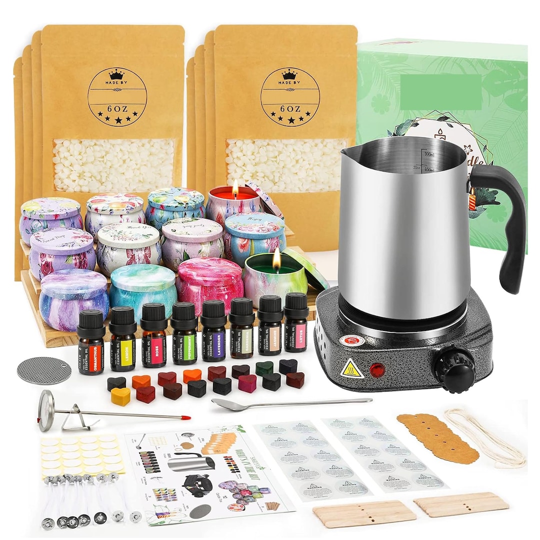 Full Premium Candle Making Kit With Electric Stove, DIY Candle Supplies ...