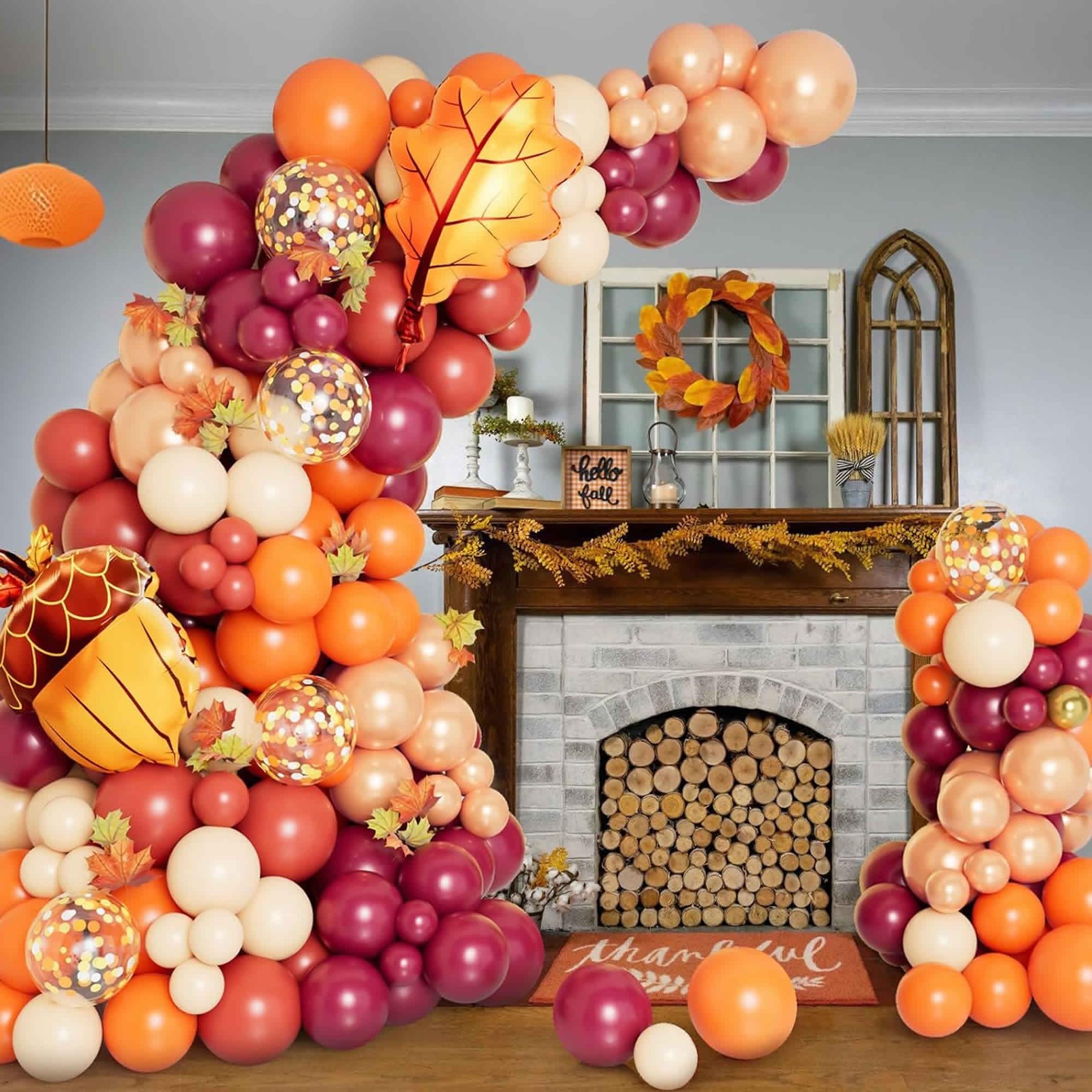 138pcs Fall Balloon Garland Arch Decoration for Thanksgiving ...