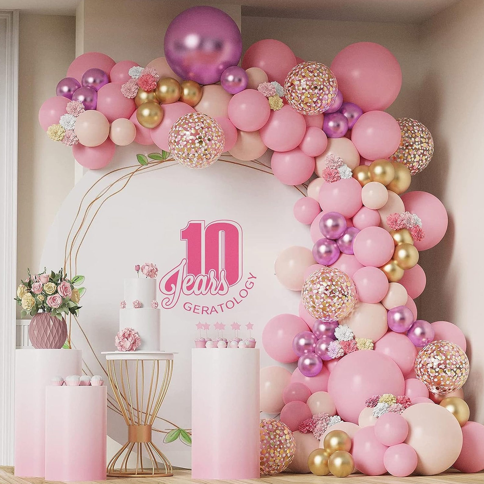 87pcs Metallic Lavender Party Balloon Kit for Boho Wedding Birthday ...