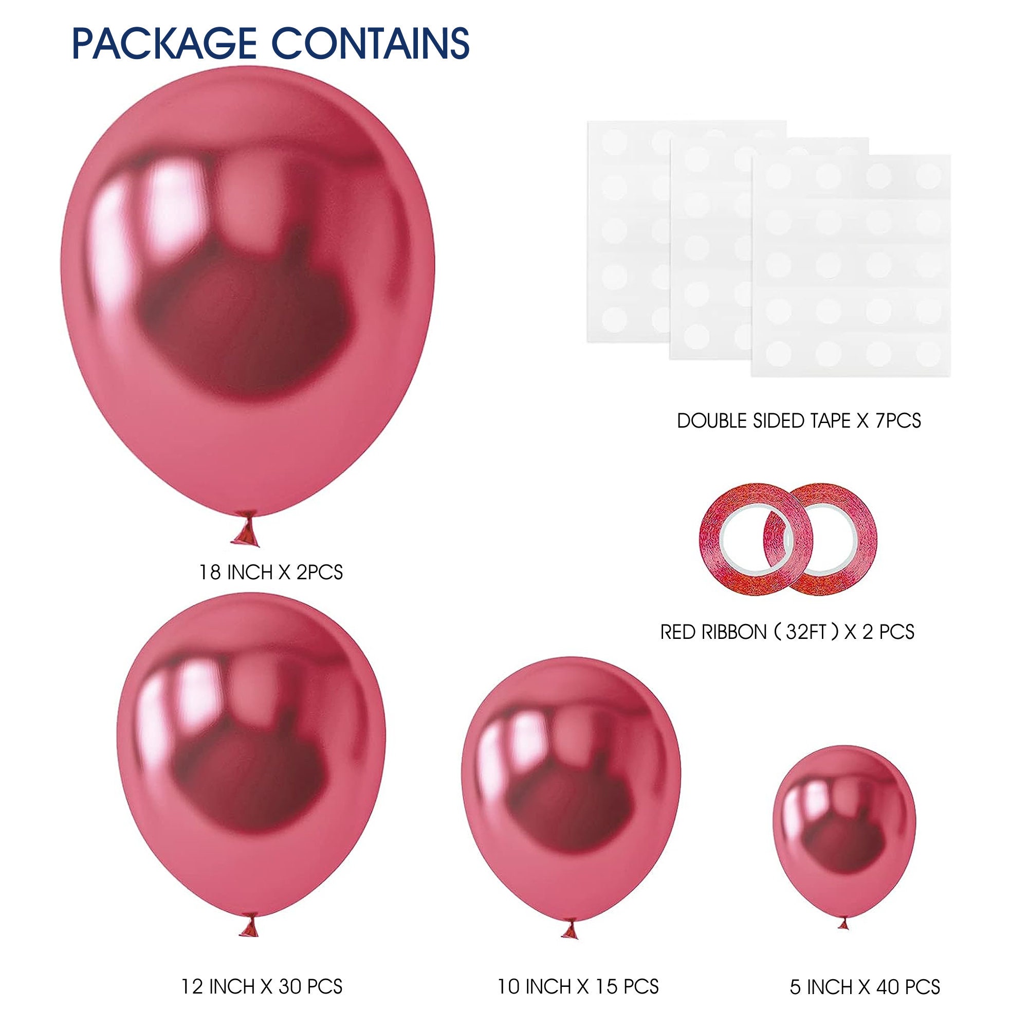 87pcs Metallic Red Party Balloon Kit for Boho Wedding Birthday ...