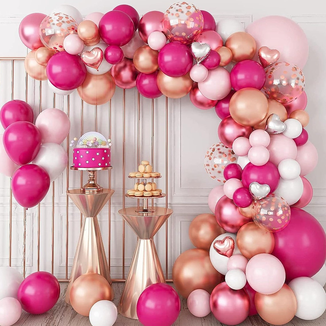 87pcs Metallic Red Party Balloon Kit for Boho Wedding Birthday ...