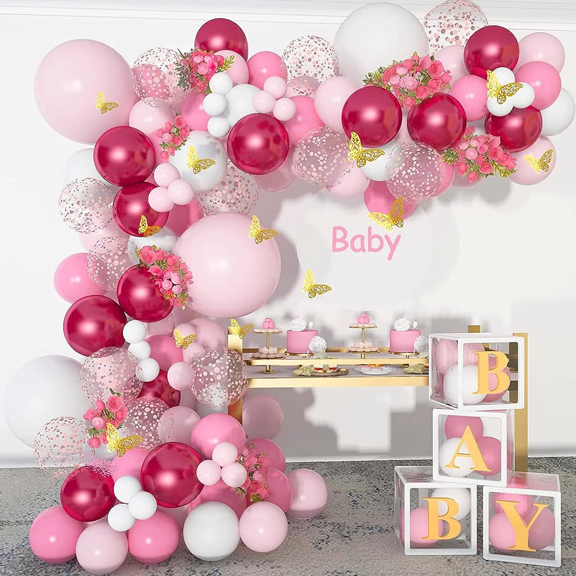87pcs Metallic Red Party Balloon Kit for Boho Wedding Birthday ...