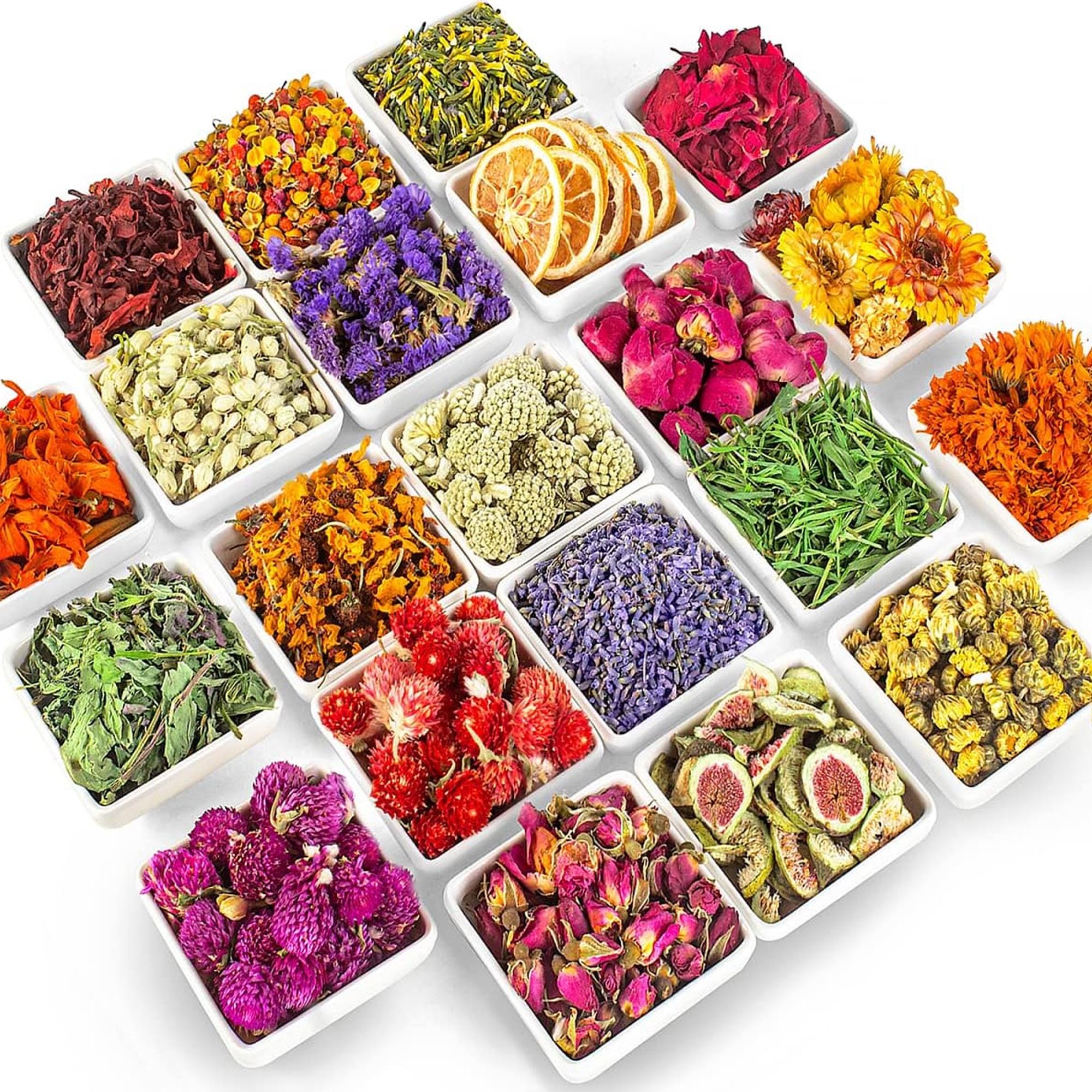 100% Natural Dried Herbs Kit for Candle Soap Making, 21 Pack Dried ...