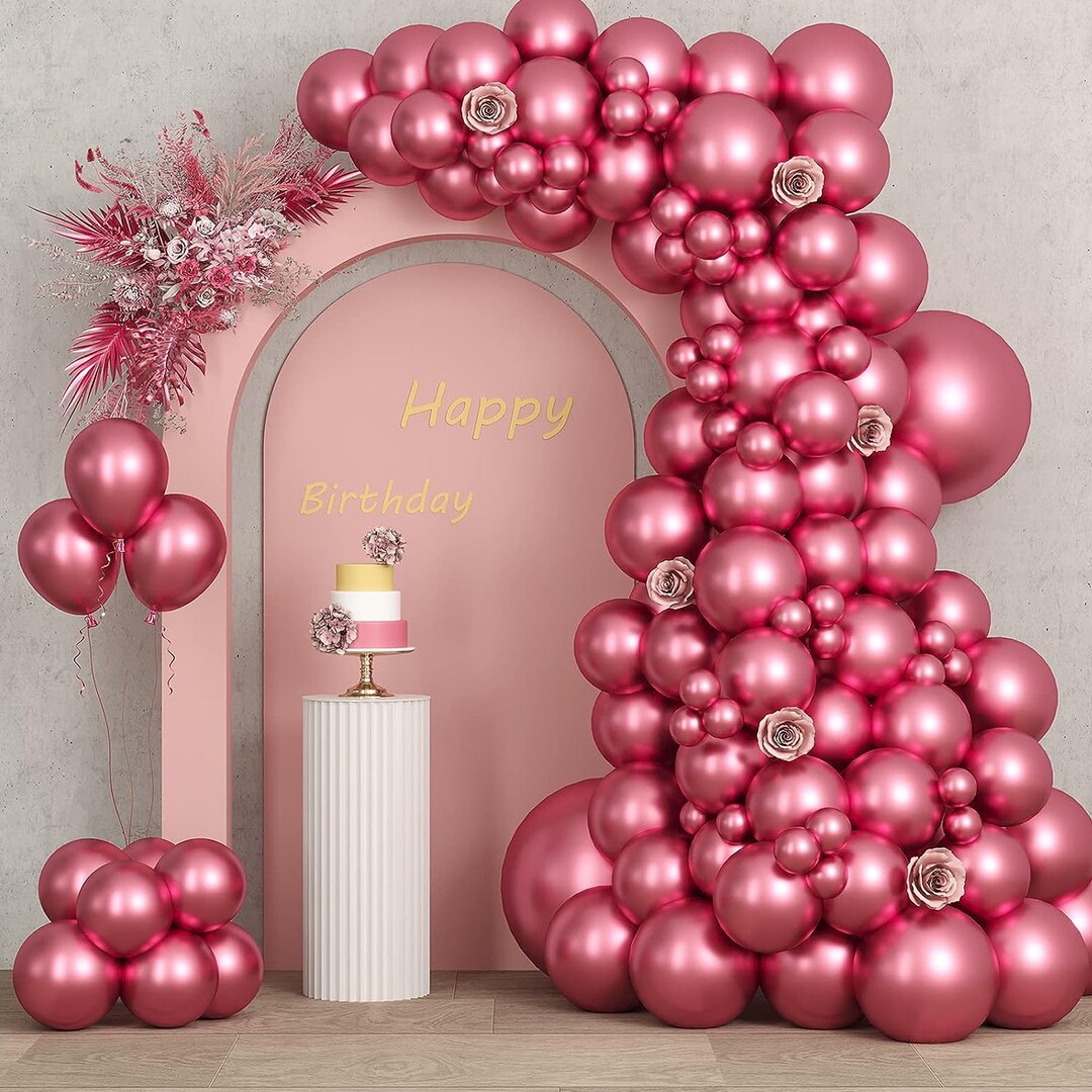 87pcs Metallic Red Party Balloon Kit for Boho Wedding Birthday ...