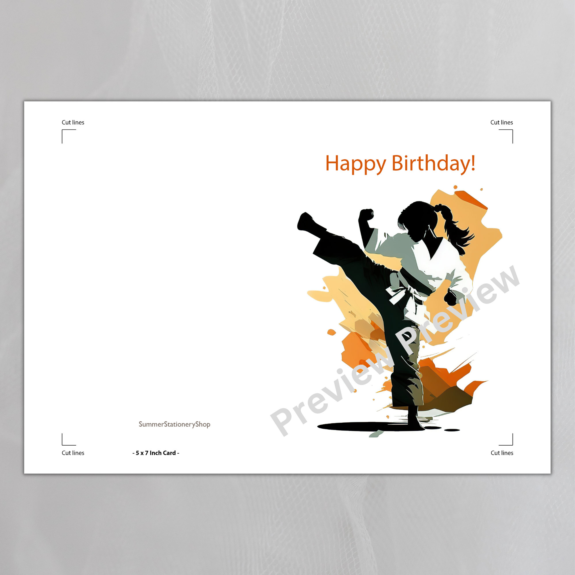 Birthday Card | Karate Card | Digital Download | Printable Birthday ...