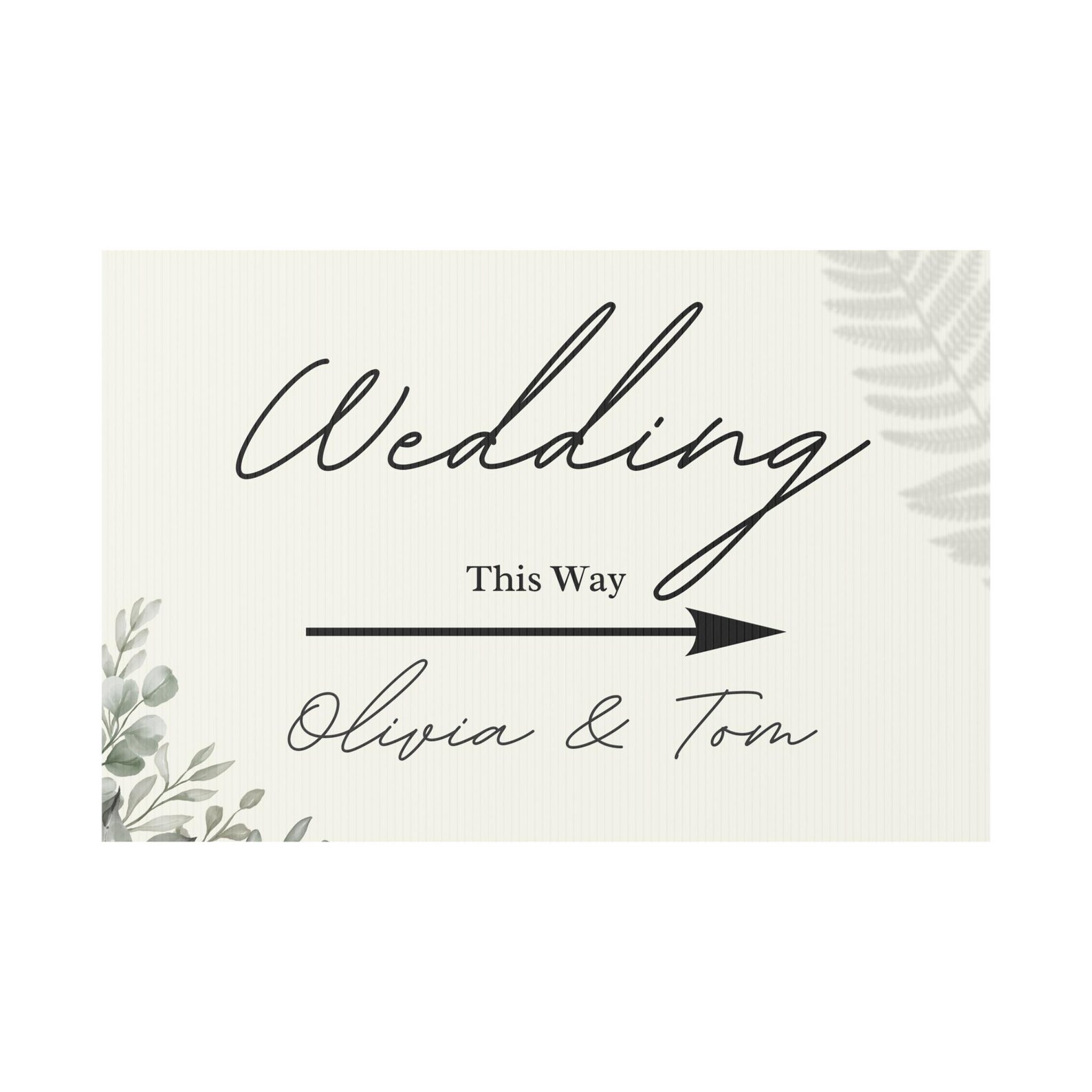 Wedding This Way Yard Sign, Directional Plastic Outdoor Wedding Decor ...
