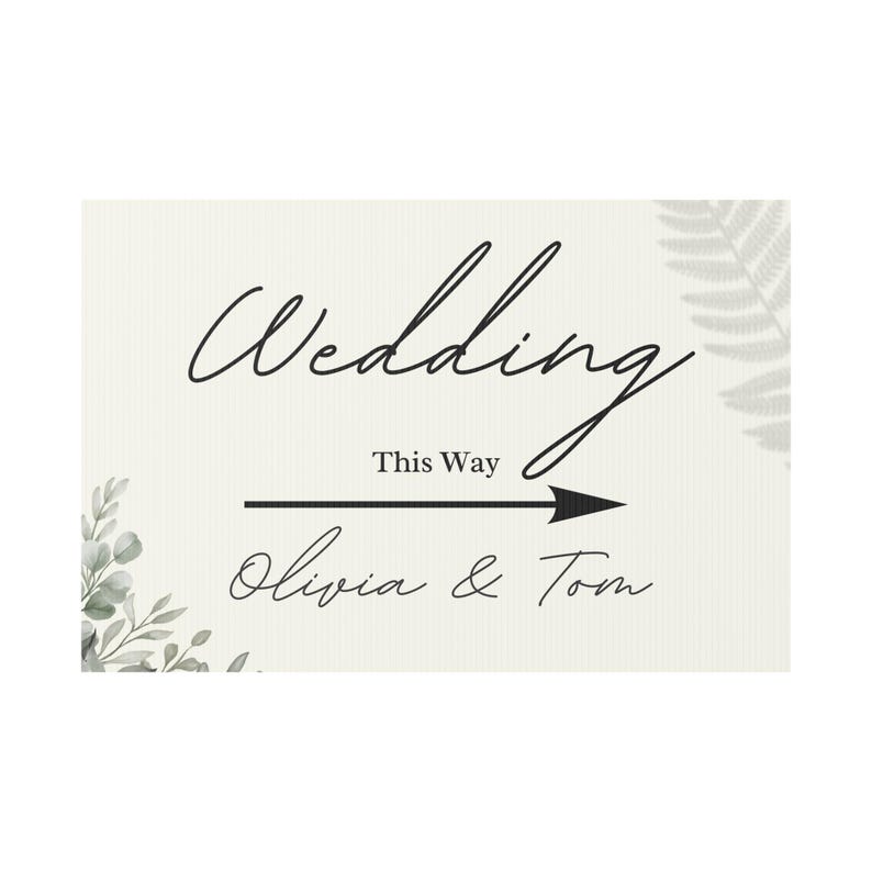 Wedding This Way Yard Sign, Directional Plastic Outdoor Wedding Decor ...