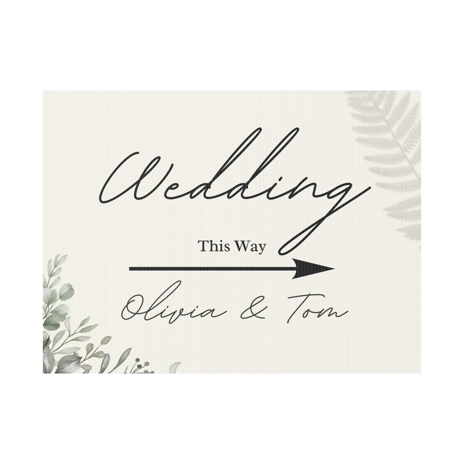Wedding This Way Yard Sign, Directional Plastic Outdoor Wedding Decor ...