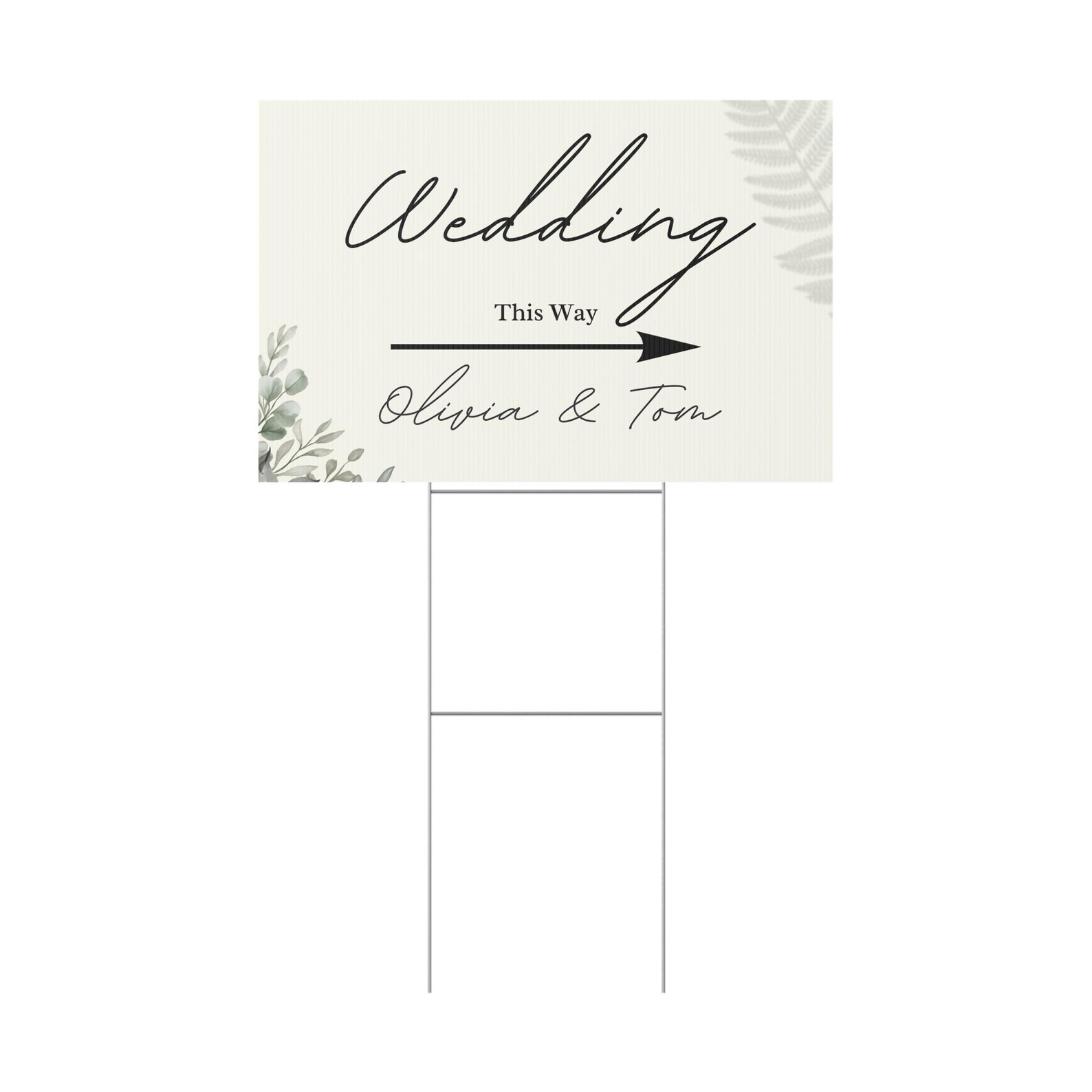 Wedding This Way Yard Sign, Directional Plastic Outdoor Wedding Decor ...