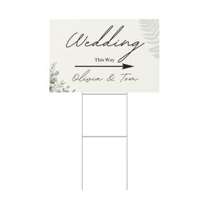 Wedding This Way Yard Sign, Directional Plastic Outdoor Wedding Decor ...