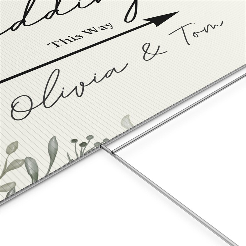 Wedding This Way Yard Sign, Directional Plastic Outdoor Wedding Decor ...