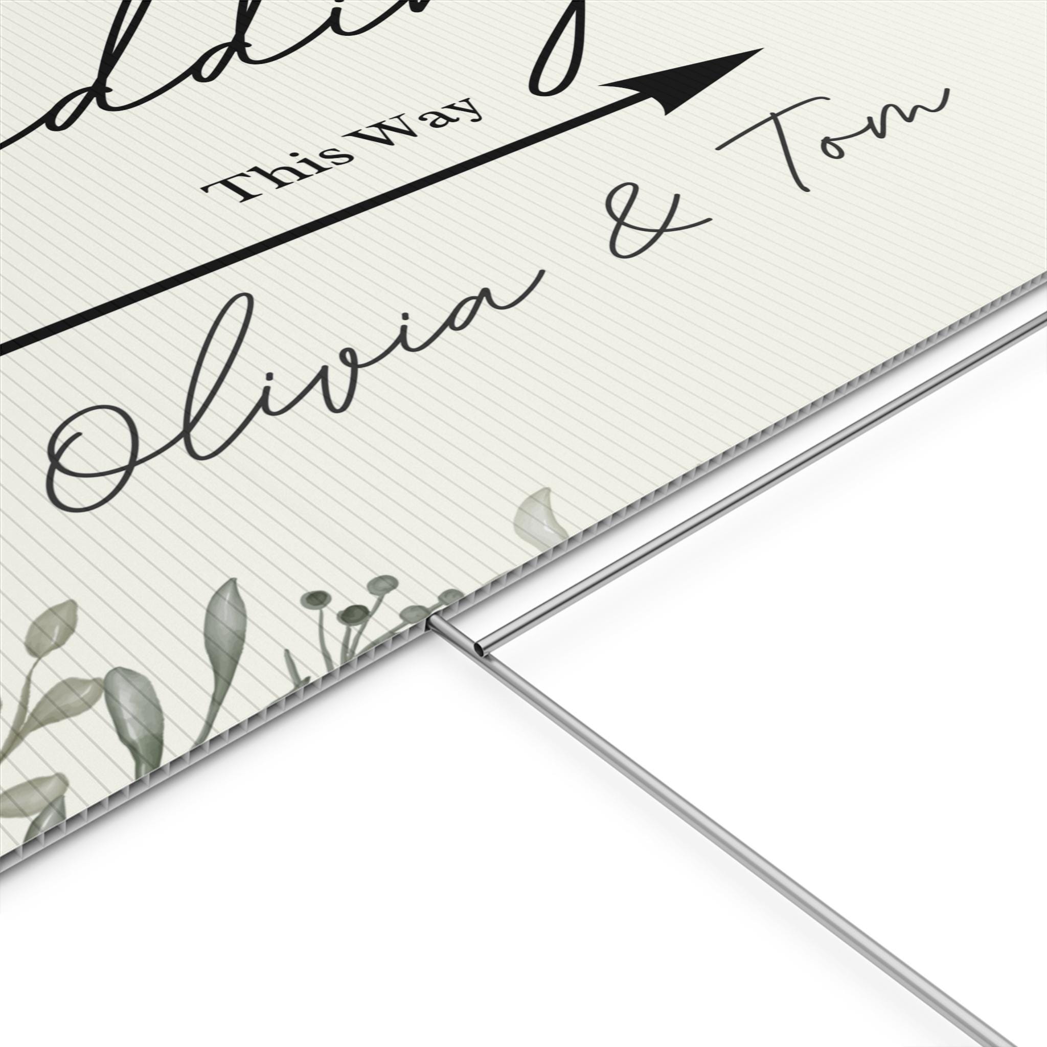 Wedding This Way Yard Sign, Directional Plastic Outdoor Wedding Decor ...