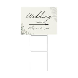 Wedding This Way Yard Sign, Directional Plastic Outdoor Wedding Decor ...