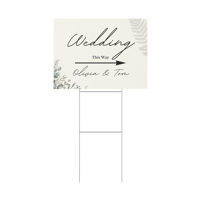 Wedding This Way Yard Sign, Directional Plastic Outdoor Wedding Decor ...