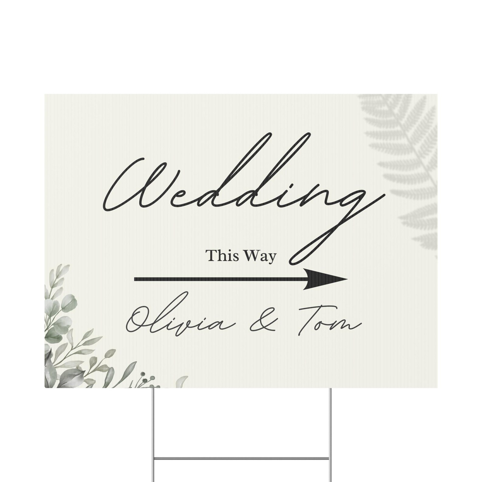 Wedding This Way Yard Sign, Directional Plastic Outdoor Wedding Decor ...
