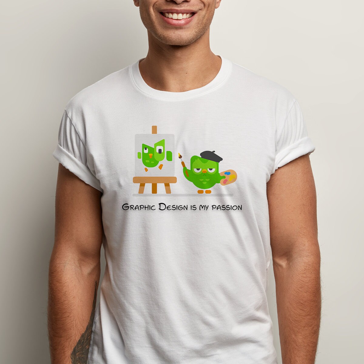 Duolingo Designer Graphic T-shirt. Duolingo Inspired Design Featuring ...