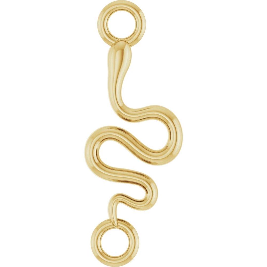 Tiny Solid Gold or Silver Snake Connector Charm - Etsy