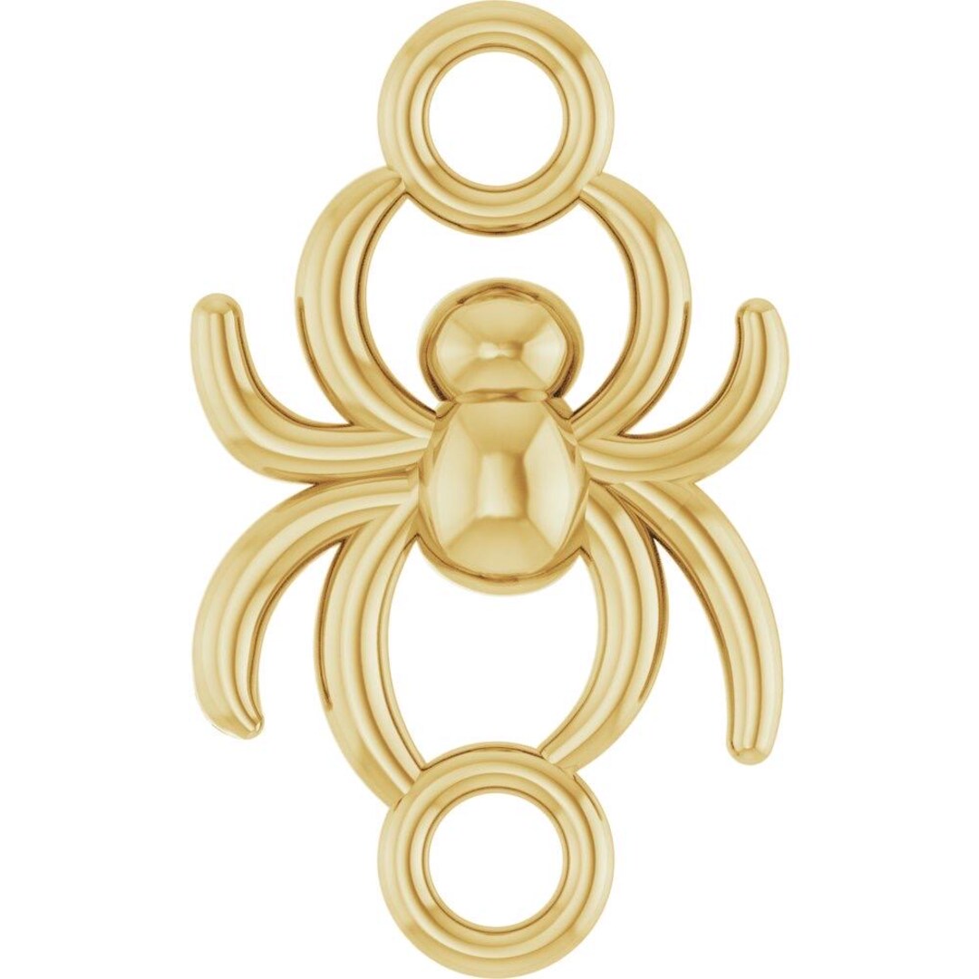 Tiny Solid Gold & Silver Spider Connector Link, Solid Yellow Gold ...