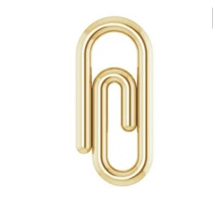 Solid Gold, Solid Sterling Silver Paperclip Connector Link Charm - Etsy