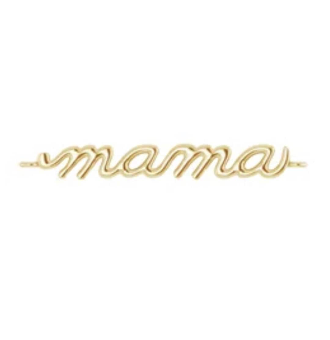 Solid Gold & Silver “mama” Connector Link, Solid Yellow Gold, Solid ...