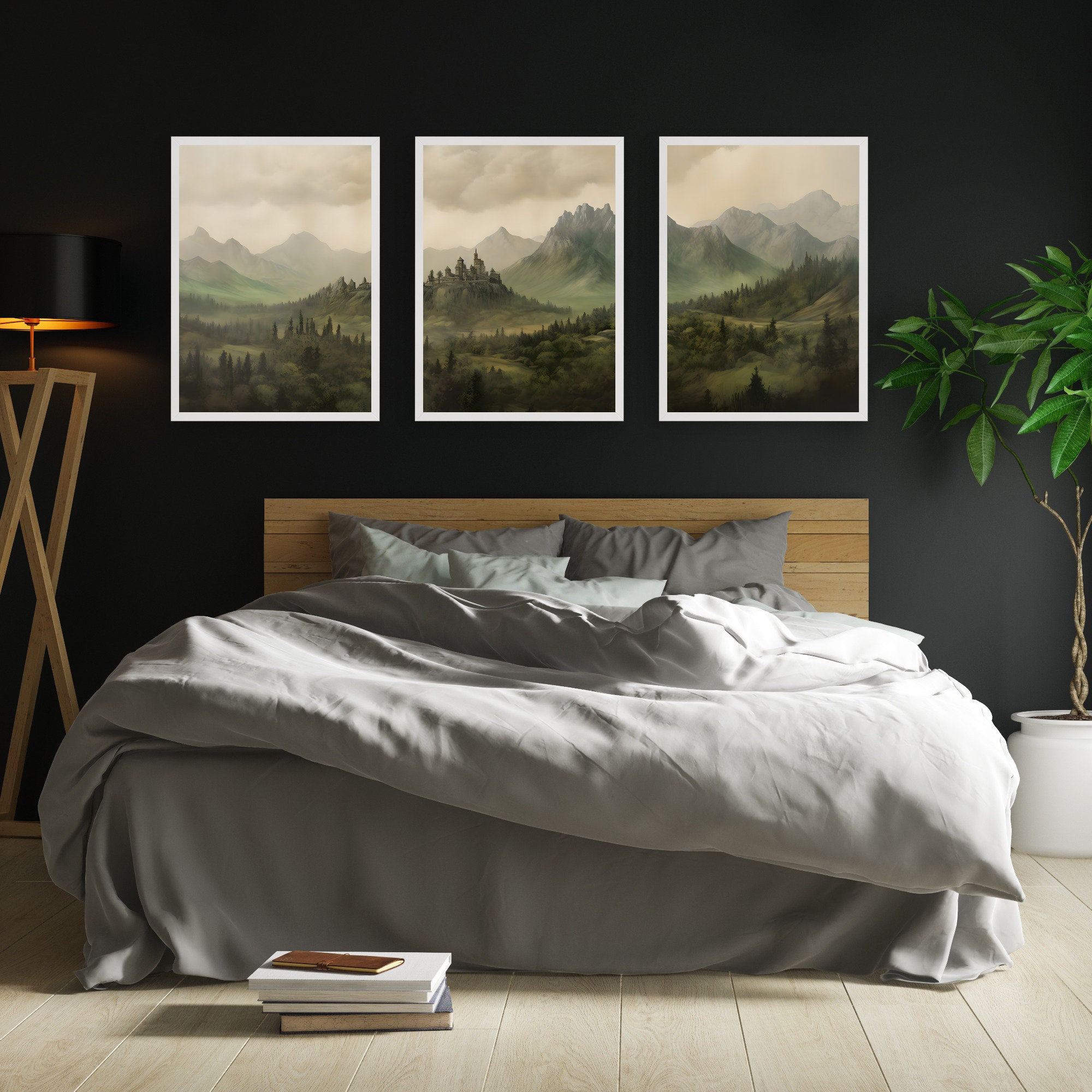 Tryptic Wall Art Tryptic Large Picture Frame Landscape Wall Art Vintage ...