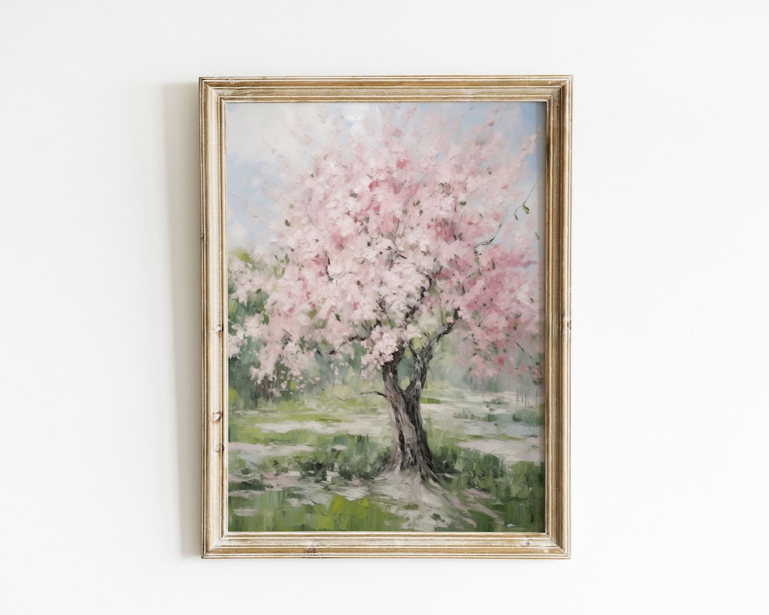 Printable Sakura Tree Art, Japanese Painting, Home Wall Decor, Soft ...
