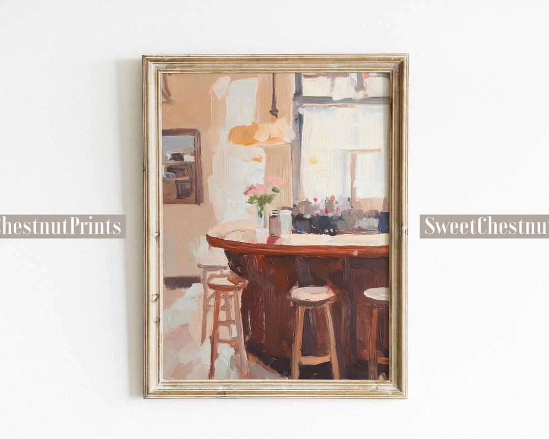 Vintage Bar Oil Painting Print, Printable English Pub Art, Cozy Old ...