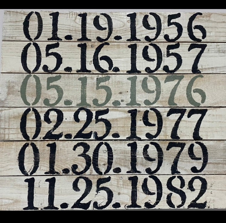 Whitewash Important Date Pallet Wood Wall Sign Anniversary And/or ...