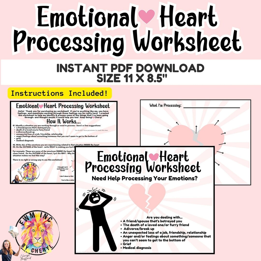 Emotional Processing Worksheet | Digital Download | Guided Emotional ...