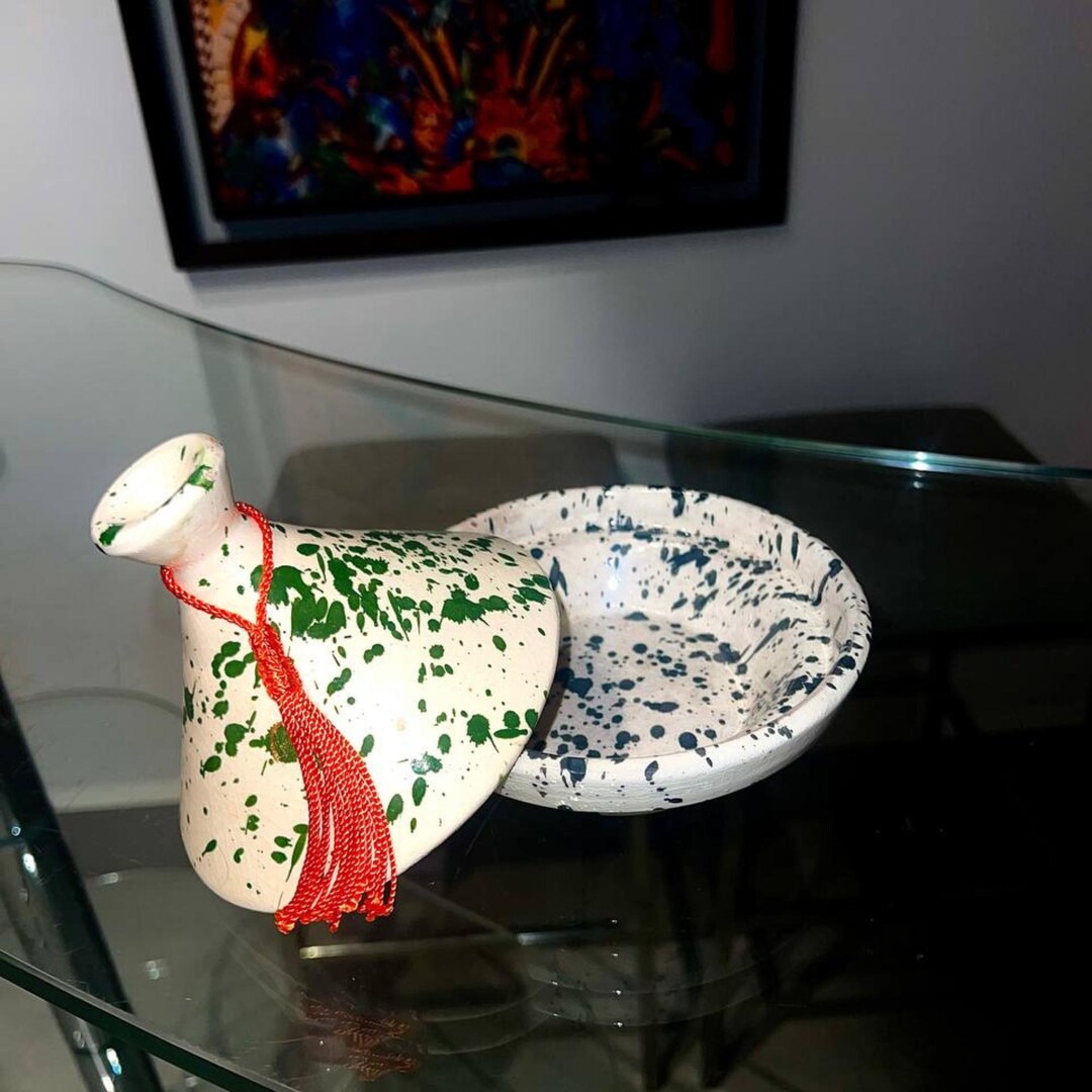 Set of 2,handmade Moroccan Ceramic Tagine-traditional Pottery Serving ...
