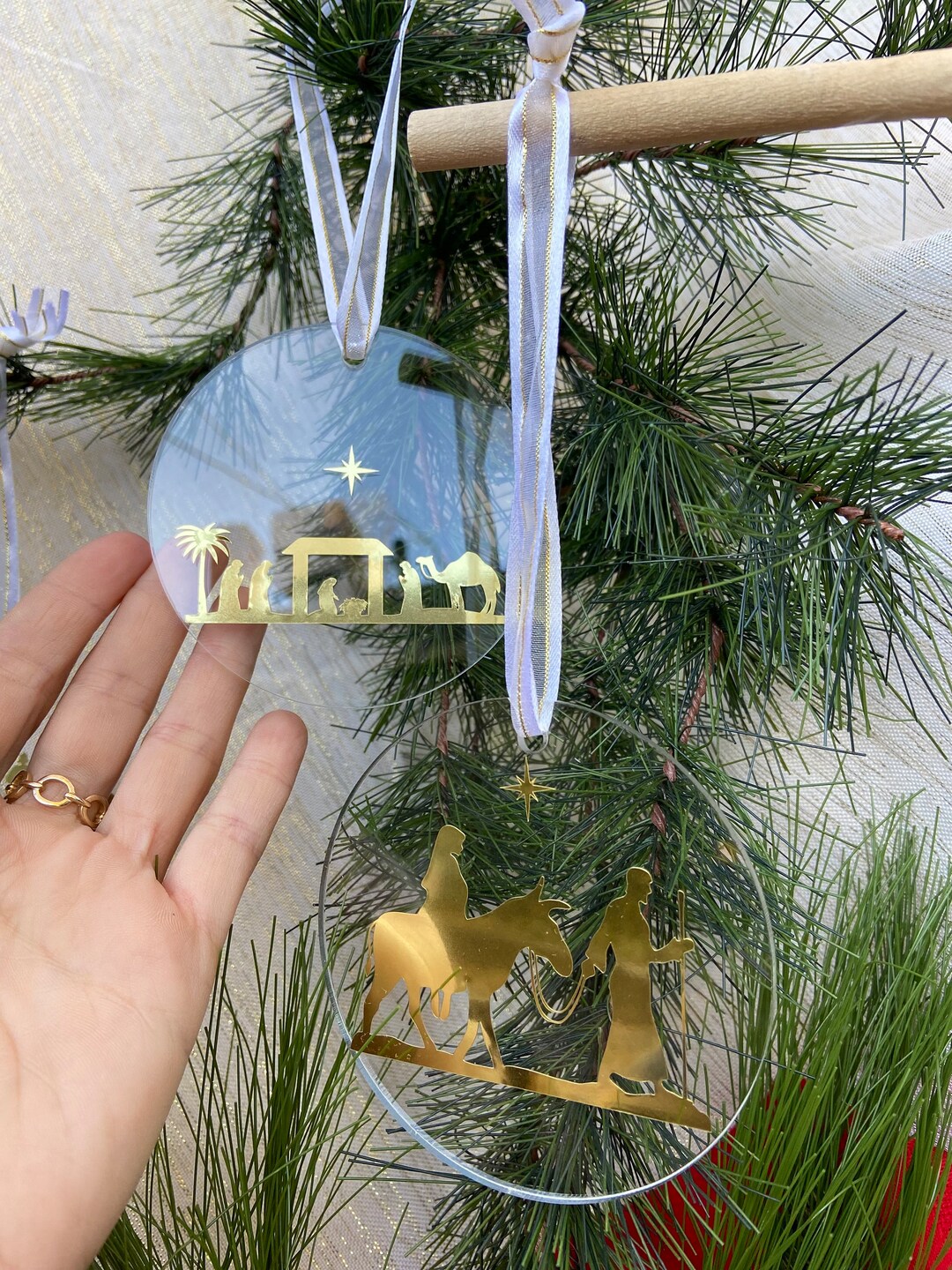 Nativity Ornament Set of 4 Ornaments Christmas Ornament Christian ...