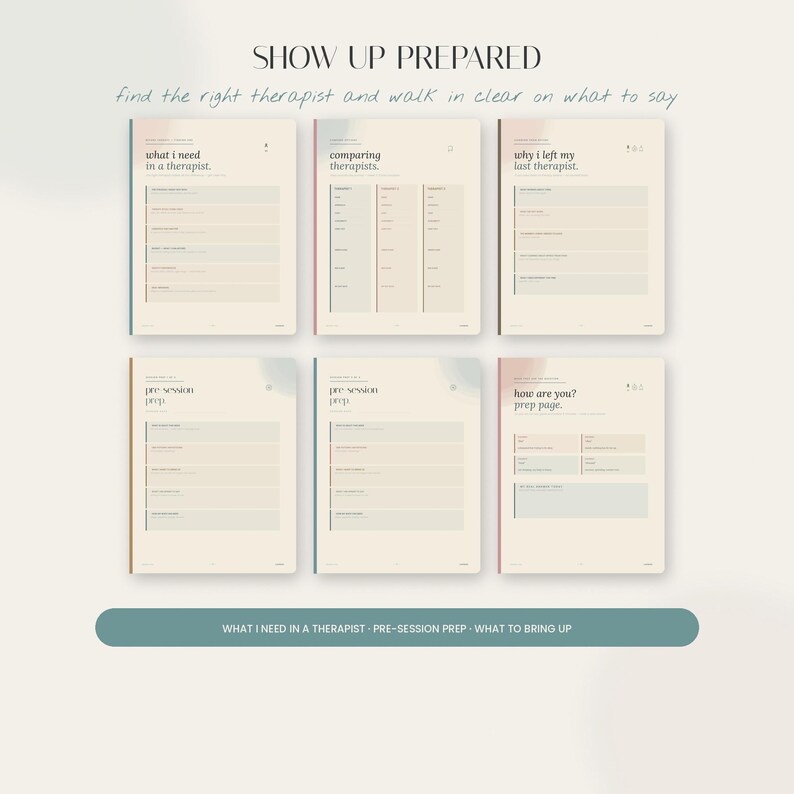 Therapy Journal Digital Download, Session Notes and Therapy Homework ...