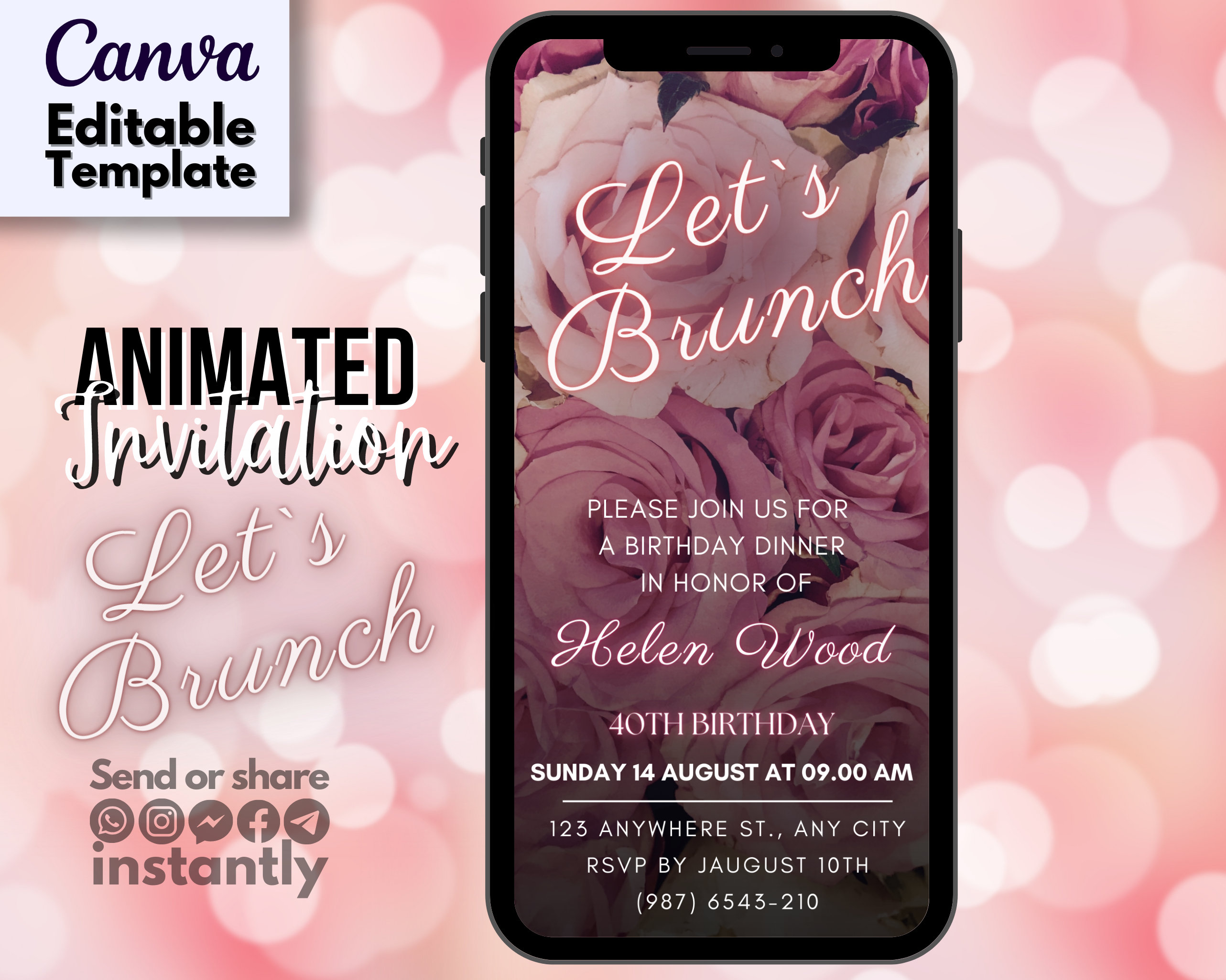 Let's Bruch Birthday Party Video Invitation Electronic - Etsy