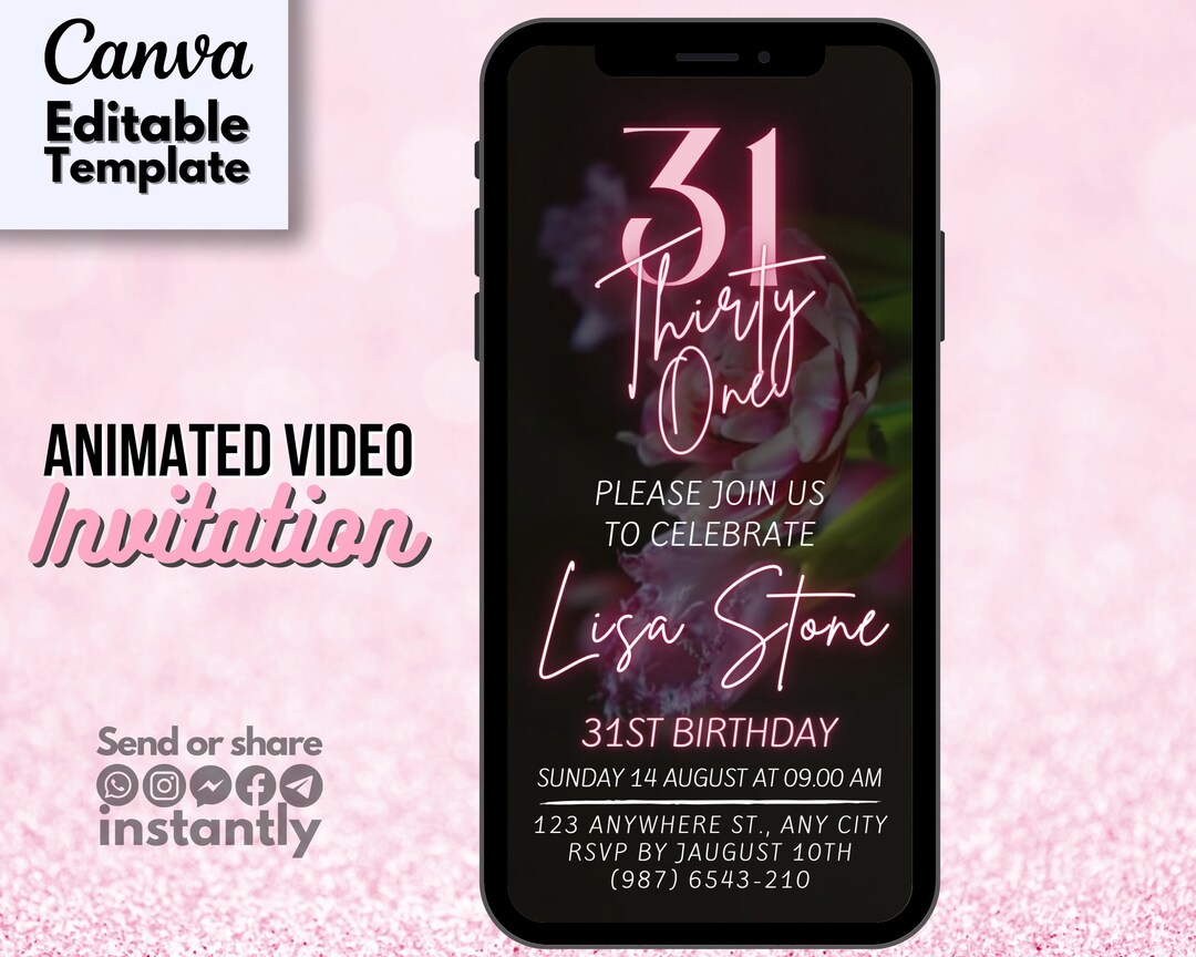 Digital Thirty One 31st Birthday Party Invitation Video - Etsy