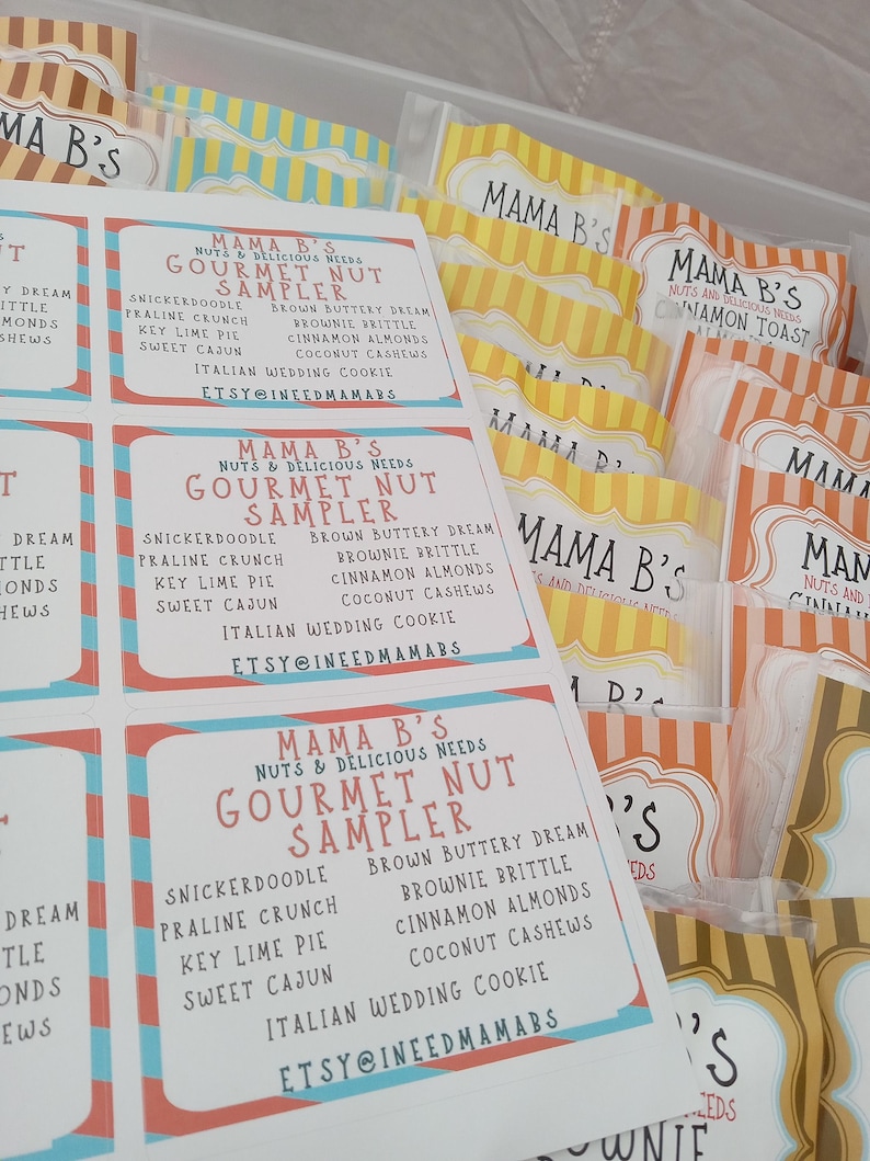 Mama B's 9 Flavor Nut Sampler Party Platter Sampler Birthday Gift ...