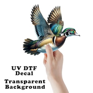 Flying Mallard Duck Clear Sticker / Decal UV DTF Sticker Transparent ...