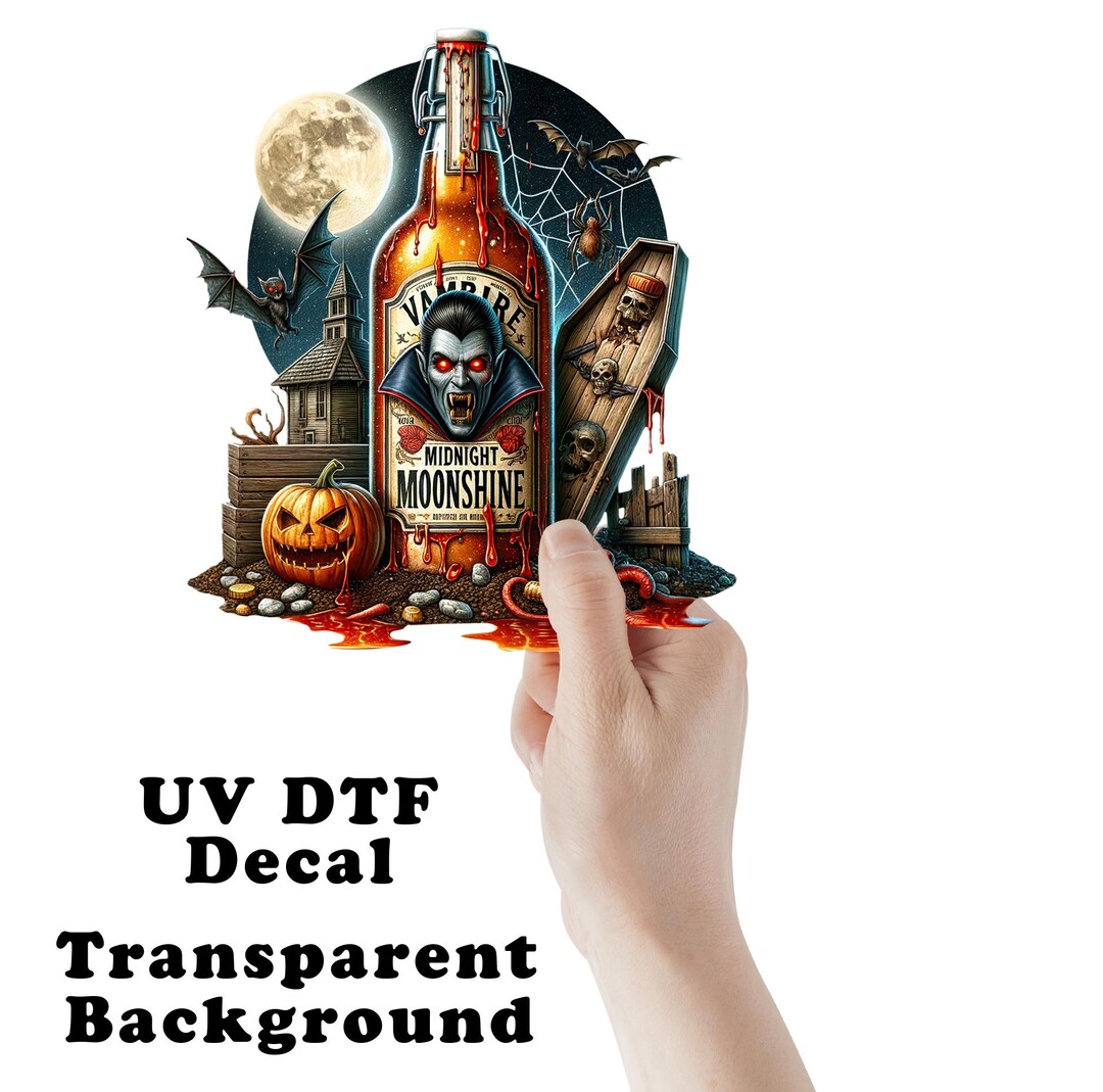 Midnight Moonshine Clear Sticker / Decal UV DTF Sticker Transparent ...
