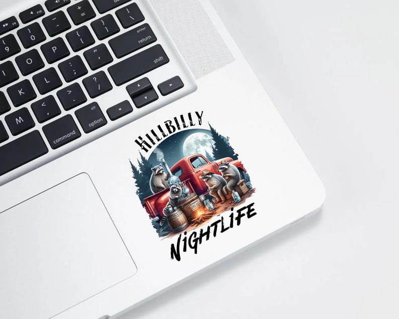 Hillbilly Nightlife Clear Sticker / Decal UV DTF Sticker Transparent ...