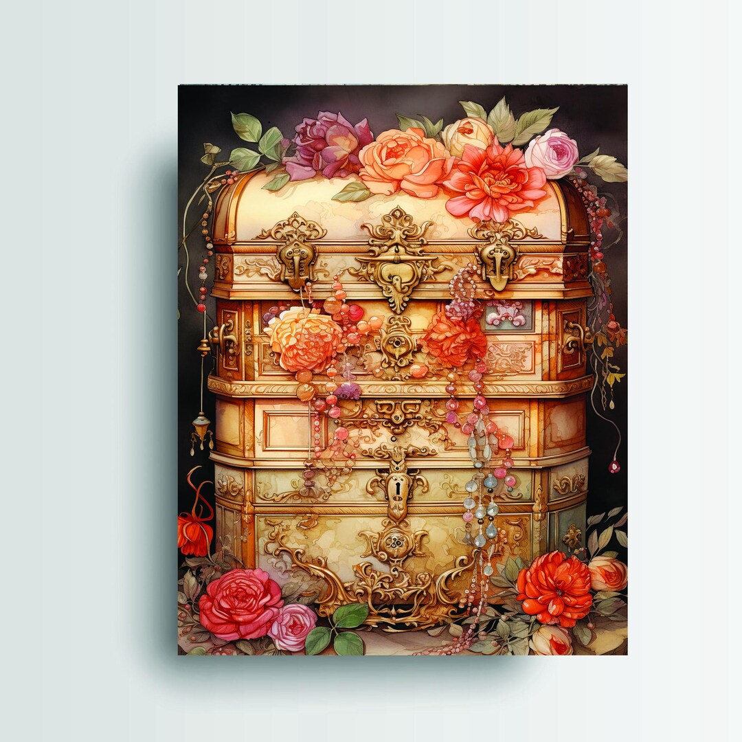 New Release, 11x14 Treasure Chest Wall Art Canvas Print - Etsy