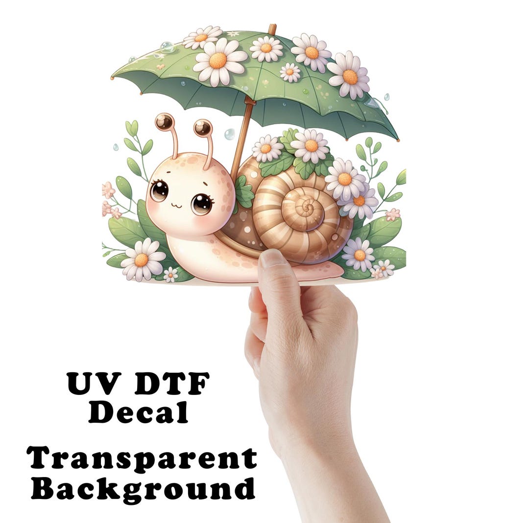Daisy Snail Clear Sticker / Decal UV DTF Sticker Transparent Choose ...