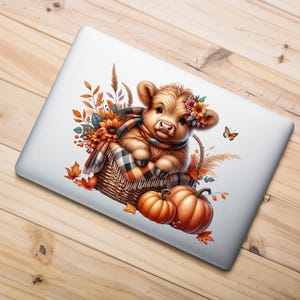 Fall Highland Cow Clear Sticker / Decal UV DTF Sticker Transparent ...