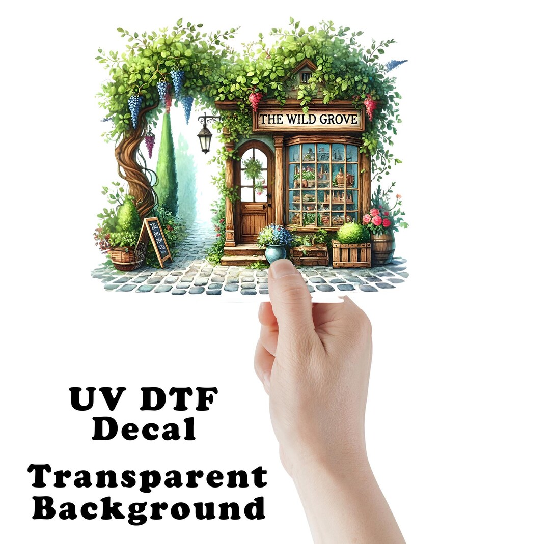 Wild Grove Gift Shop Clear Sticker / Decal UV DTF Sticker Transparent ...