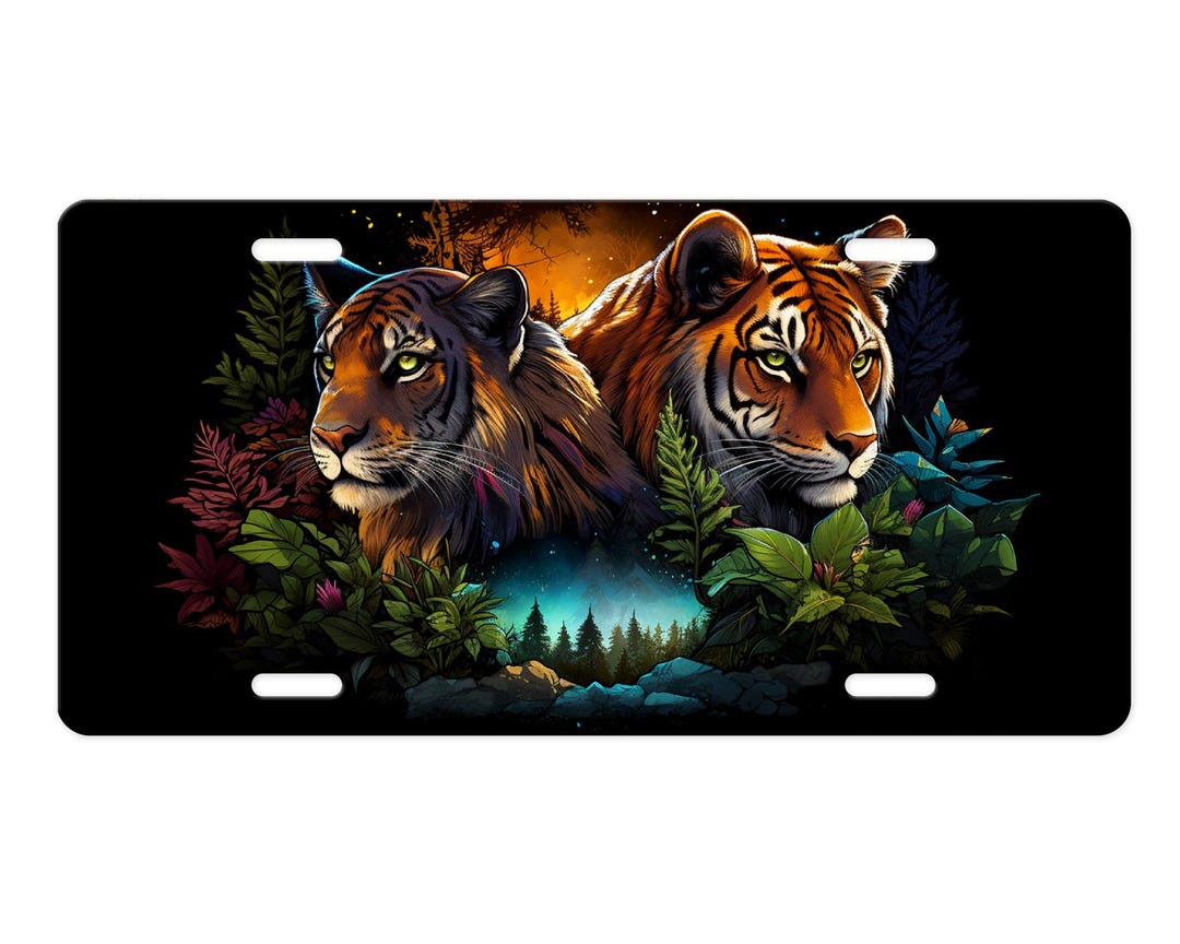 Tiger Pair Vanity Front License Plate, Aluminum License Plate Car ...