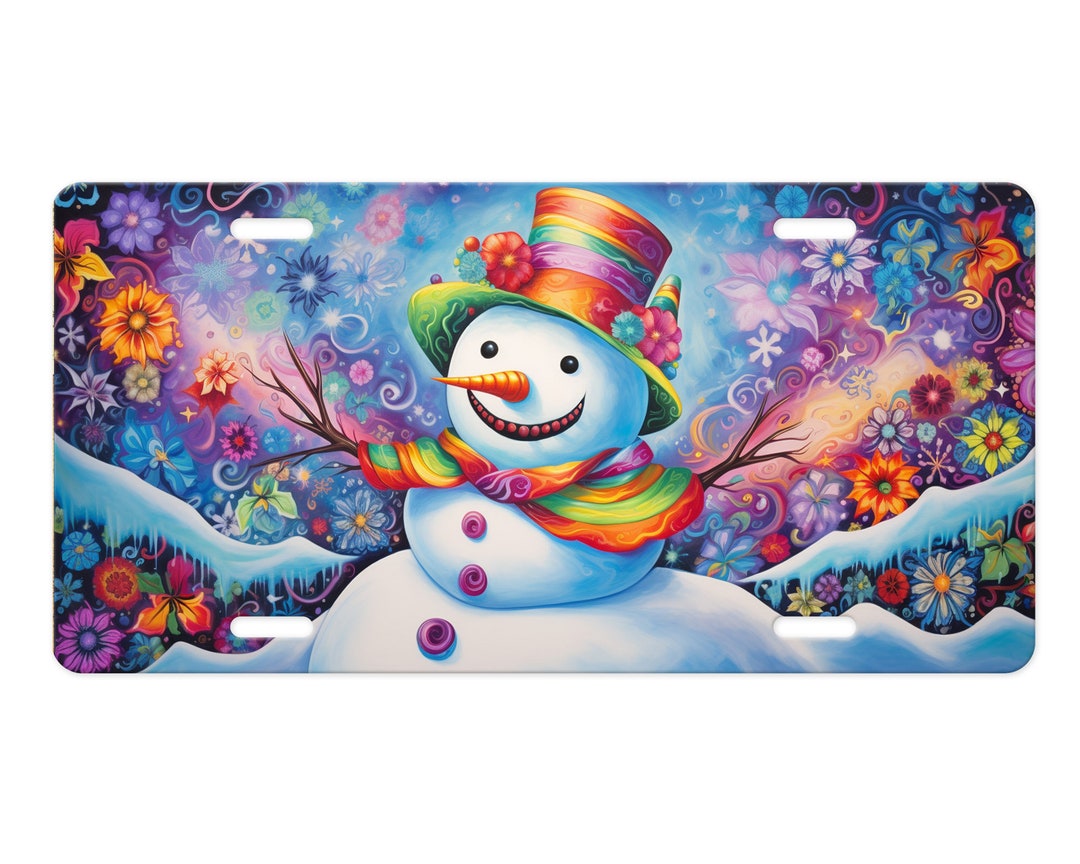 New Release Vanity Front License Plate Colorful Snowman - Etsy