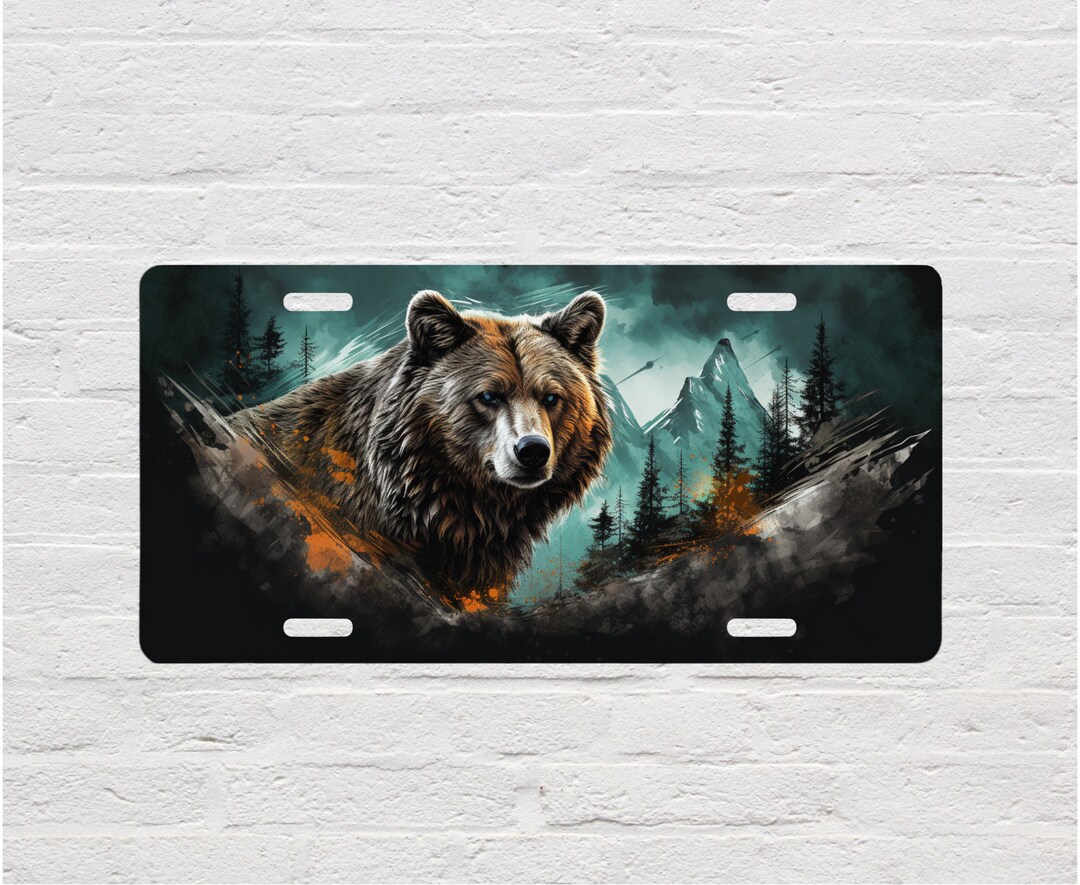 Mountain Bear Aluminum Front License Plate, Car Decor - Etsy