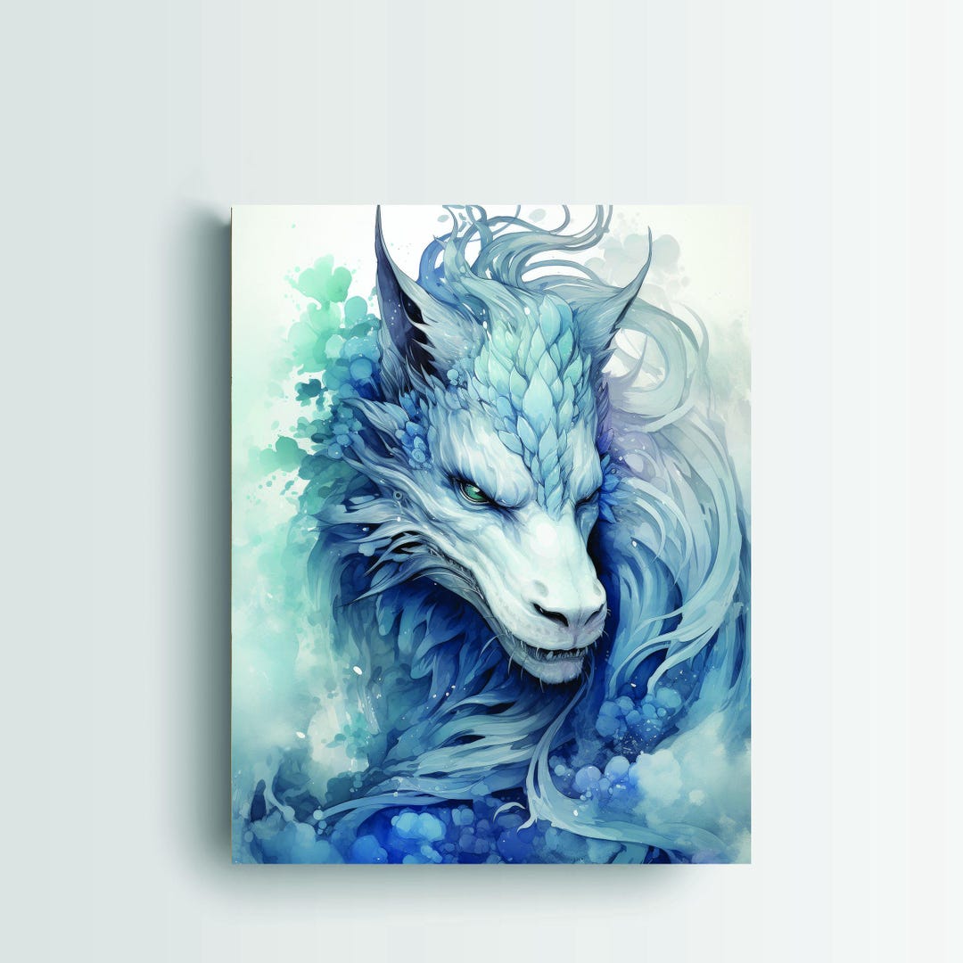 11x14 Blue Dragon Wall Art Canvas Print - Etsy