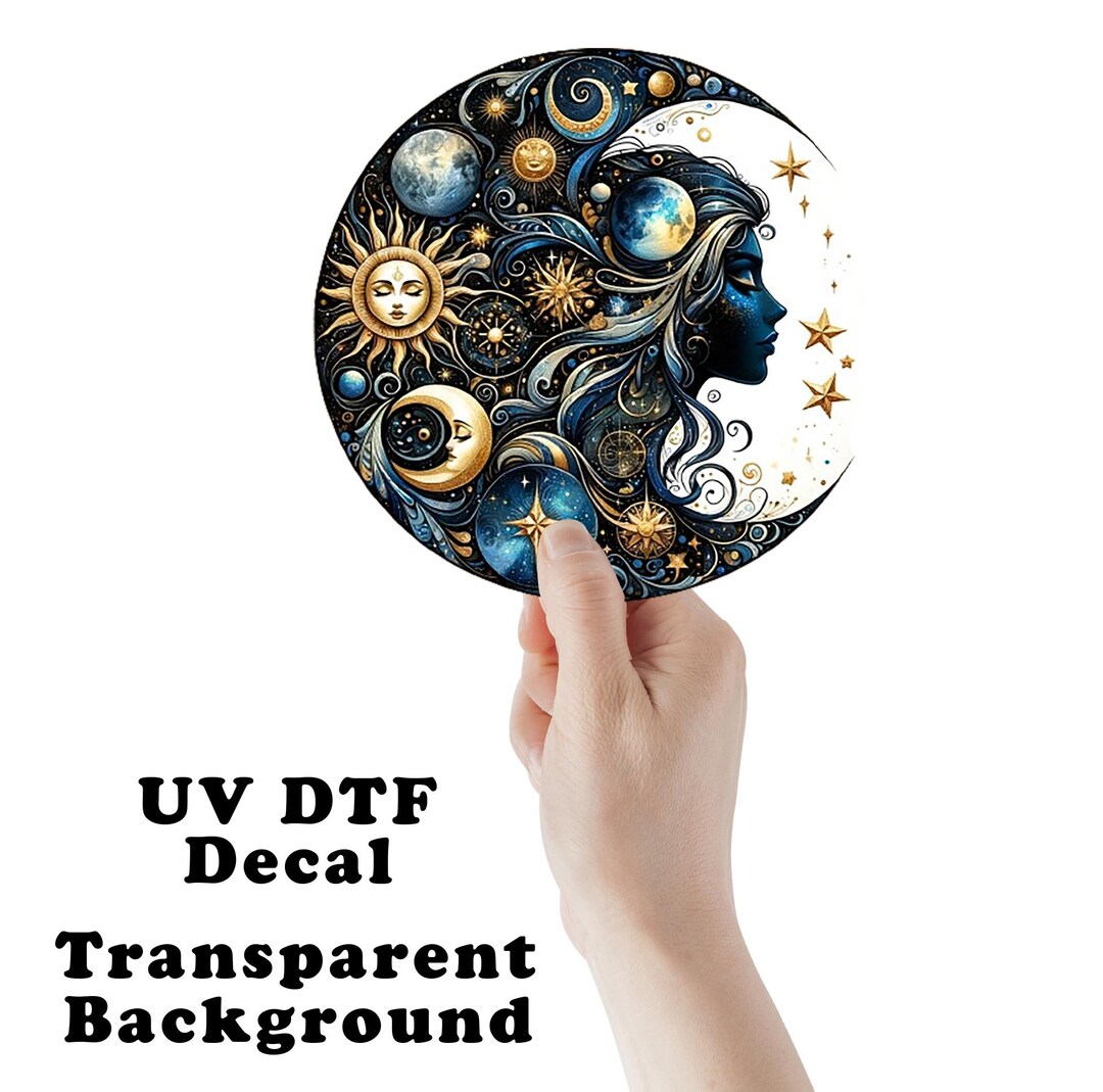 Moon Goddess Clear Sticker / Decal UV DTF Sticker Transparent Choose ...